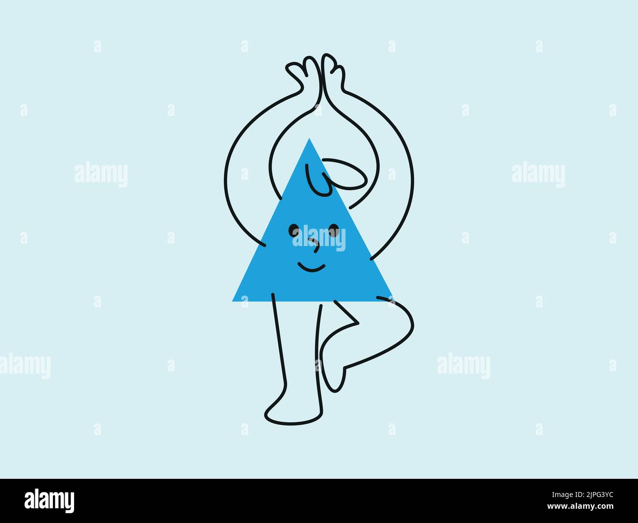 Yoga poses. Cute geometric shapes doing yoga. Healthy lifestyle. Vector ...