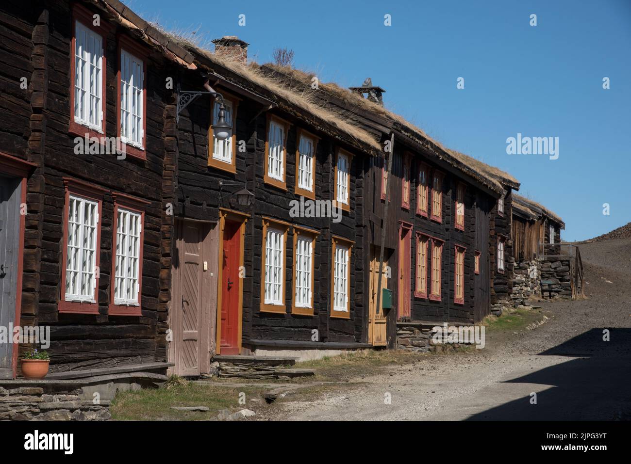 Røros is a copper mining town with some historic wooden buildings in ...