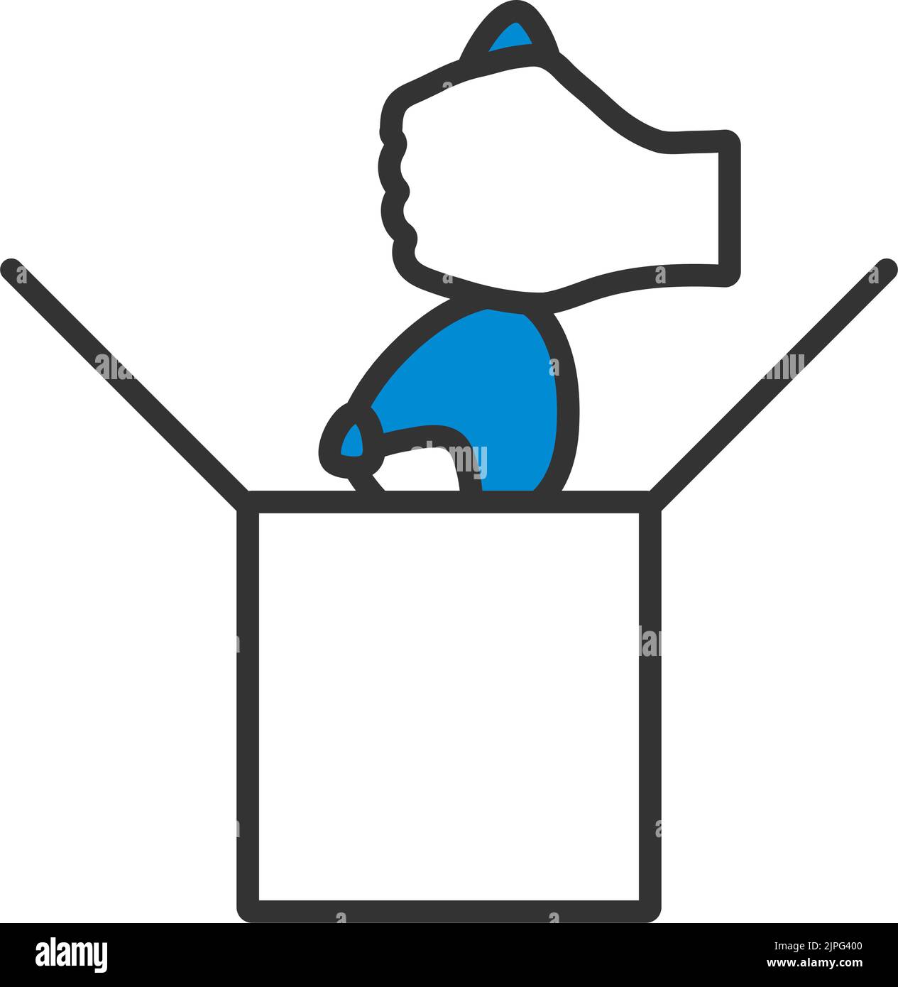 Rabbit In Magic Box Icon. Editable Bold Outline With Color Fill Design ...