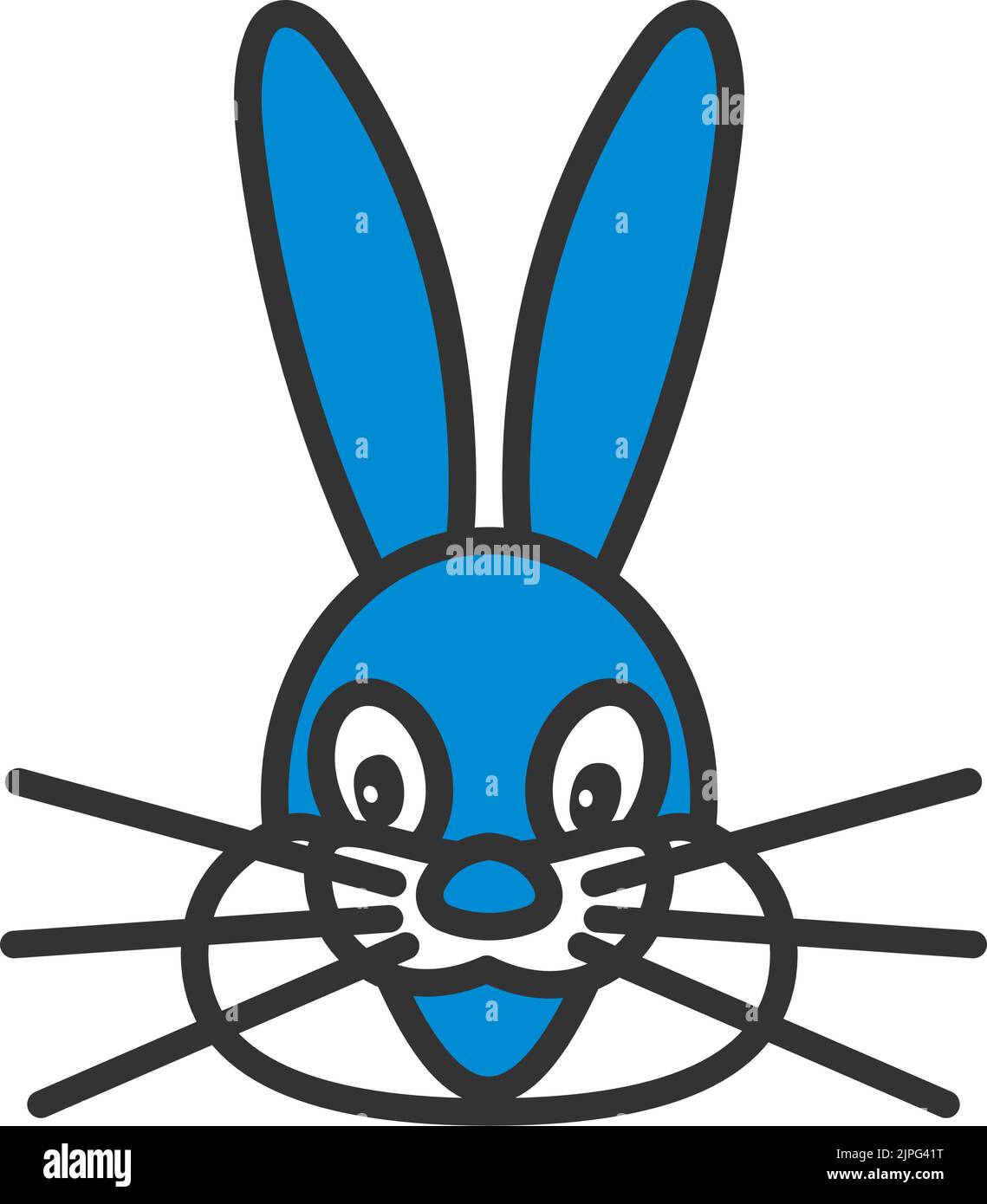 Hare Puppet Doll Icon. Editable Bold Outline With Color Fill Design ...