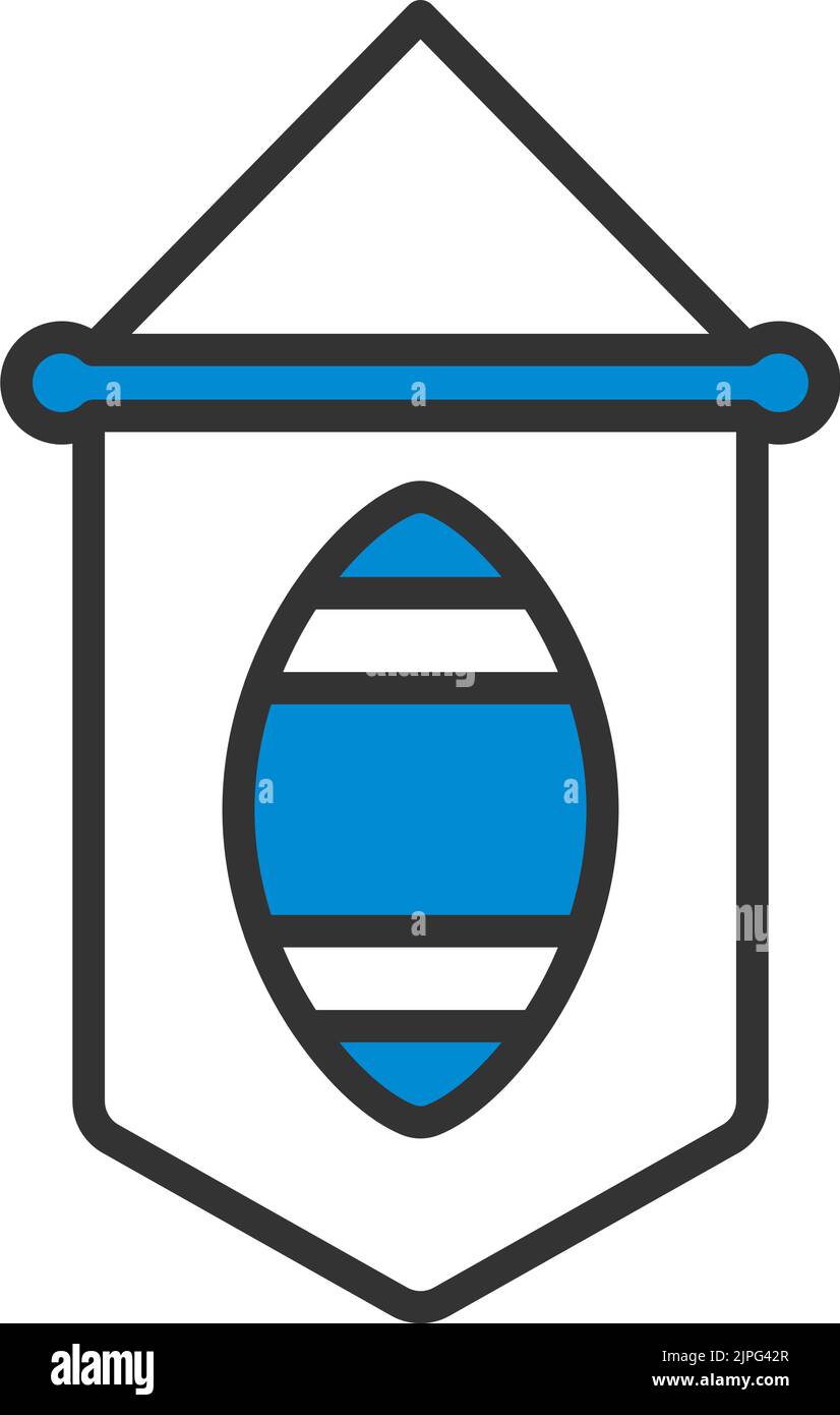 American Football Pennant Icon. Editable Bold Outline With Color Fill ...