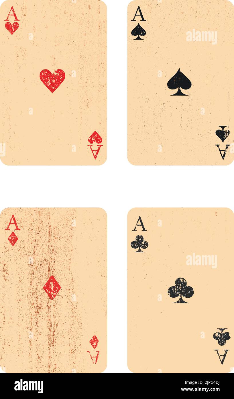 Vector illustratiom of Ace of heart, Ace of club, Ace of diamond and ...