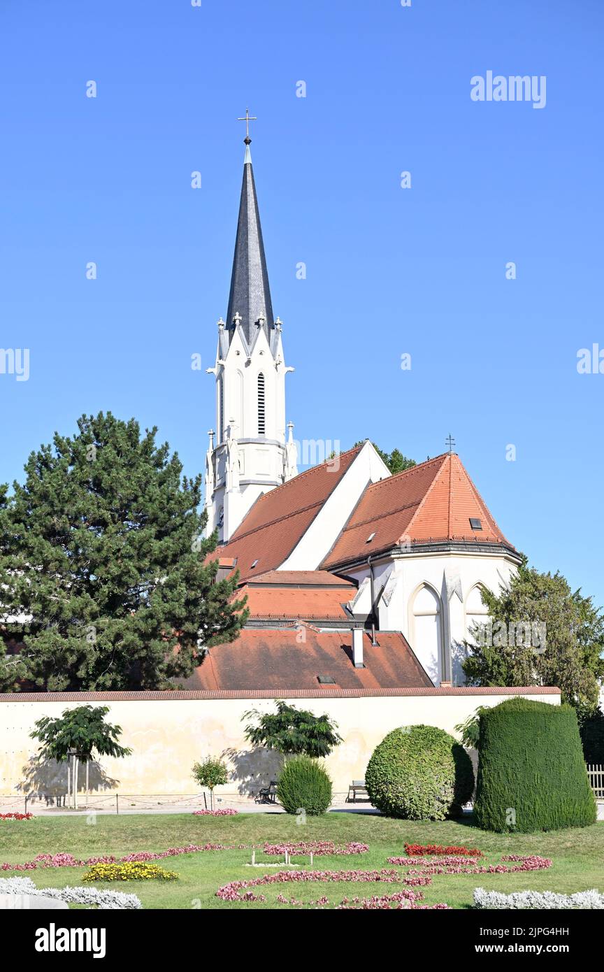 Vienna, Austria. View from Schönbrunn Palace Park to the Parish Church ...