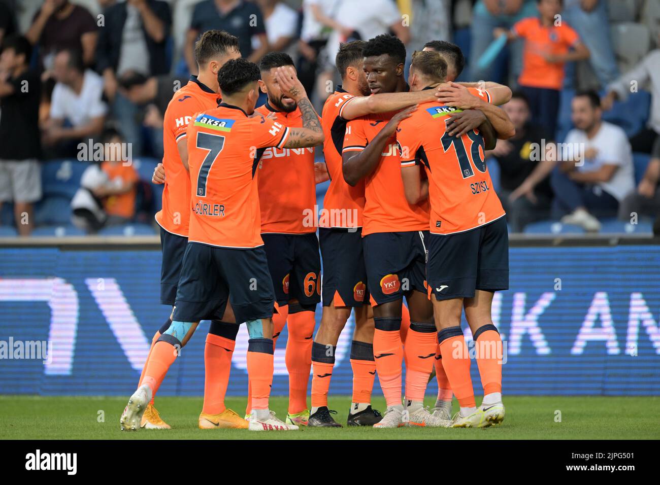 ISTANBUL - Istanbul Basaksehir celebrates a goal during the Turkish ...