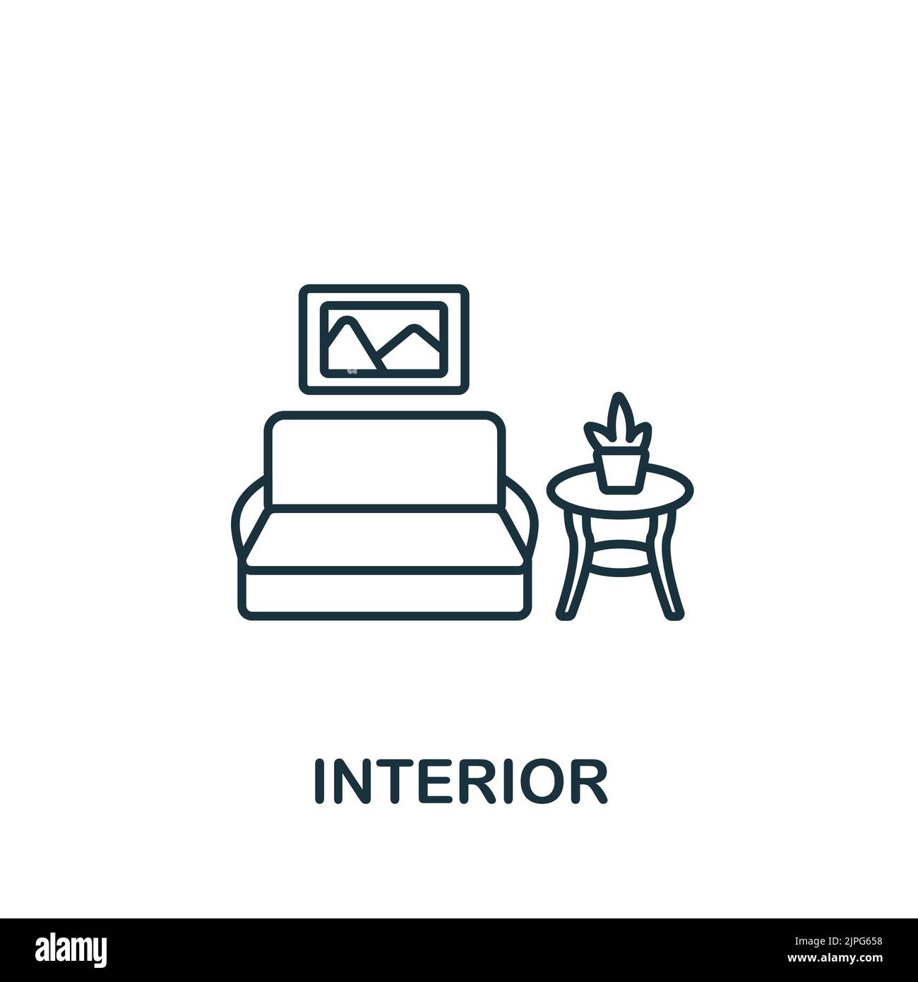 Interior icon. Line simple Interior icon for templates, web design and ...