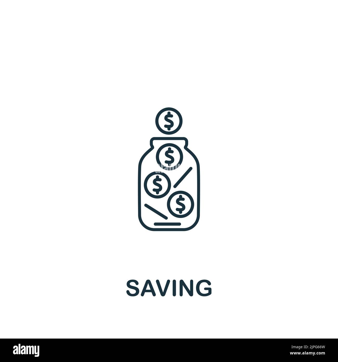 Saving icon. Line simple icon for templates, web design and ...