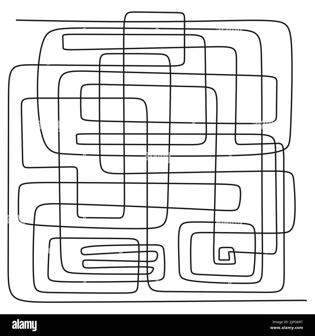 Hand drawn doodle scribble chaos path messy lines Stock Vector Image ...