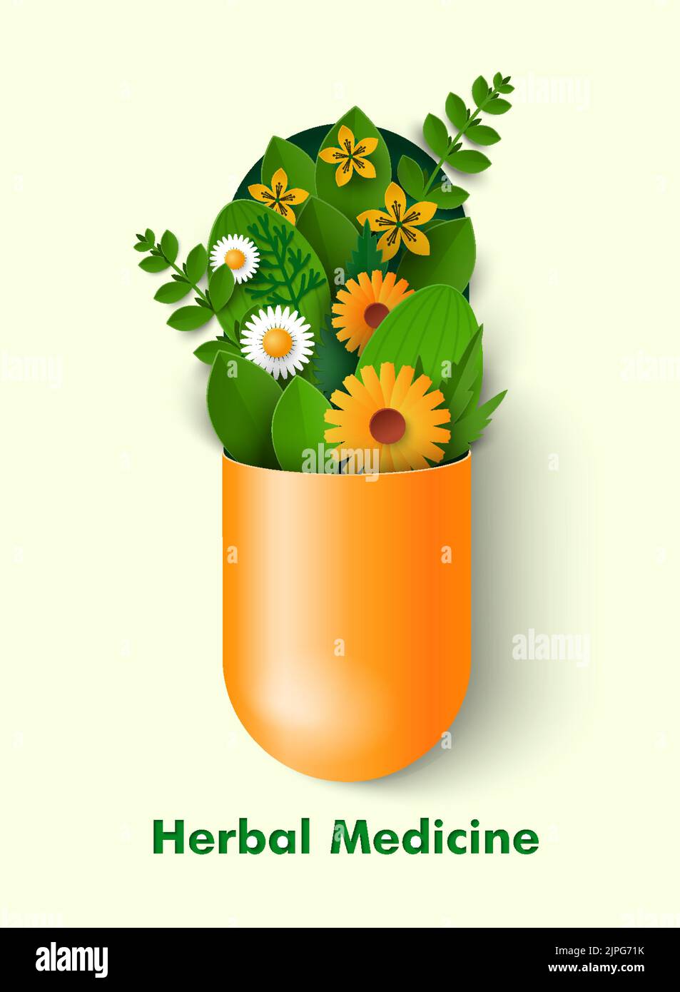 Herbal medicine vector logo in papercut style Stock Vector Image & Art ...