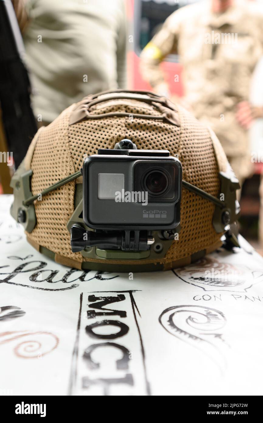 Tactical helmet and gopro camera in the Ukrainian military, NATO and ...