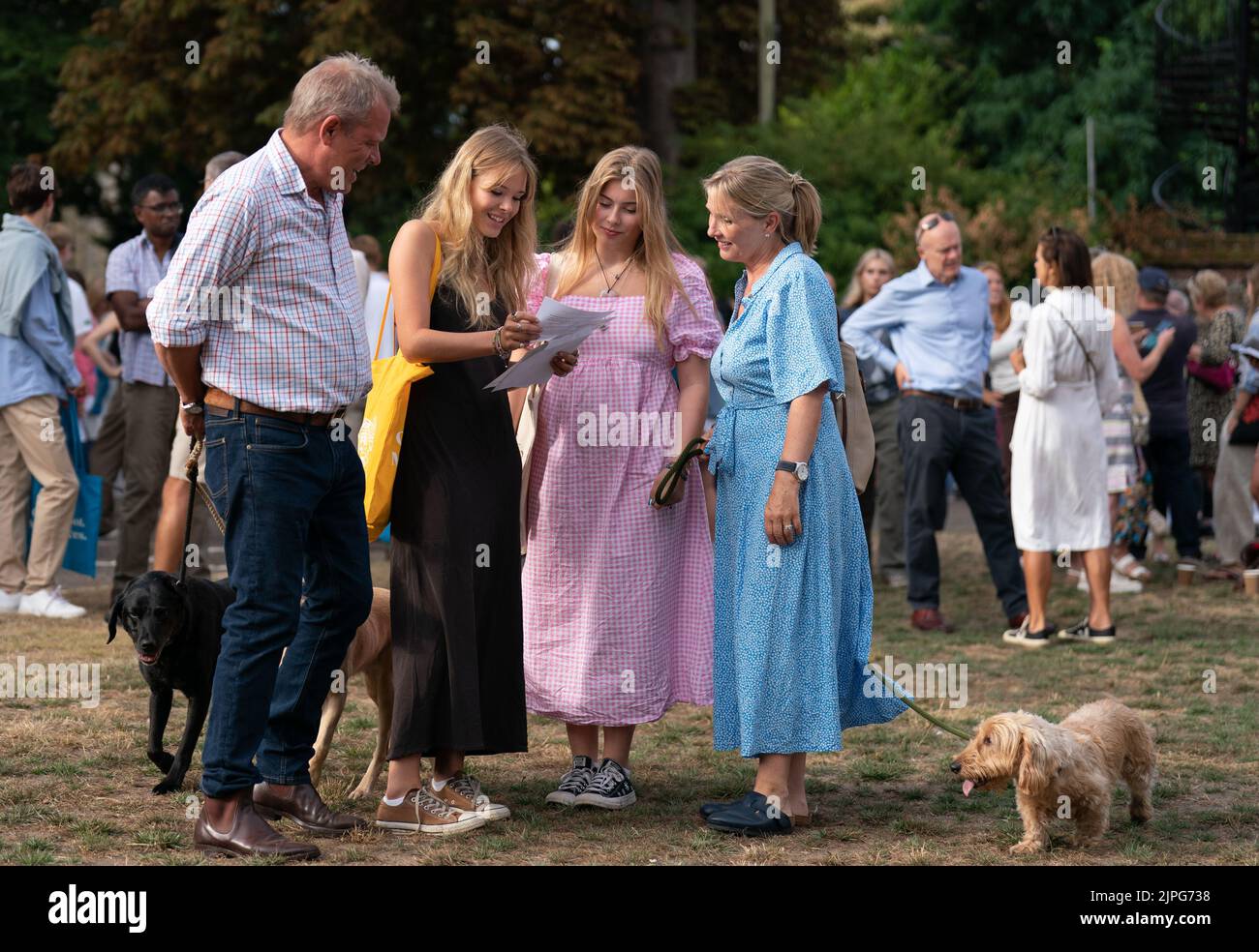 Milly Foyster with her family as she receives her A-level results at ...