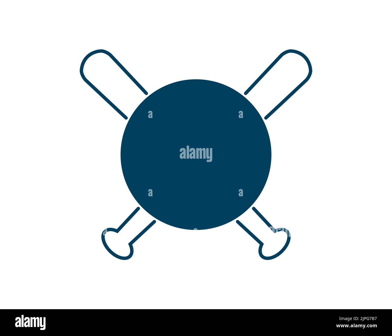 Crossed Baseball Bats and Ball. Baseball logo Template. Split, circle ...
