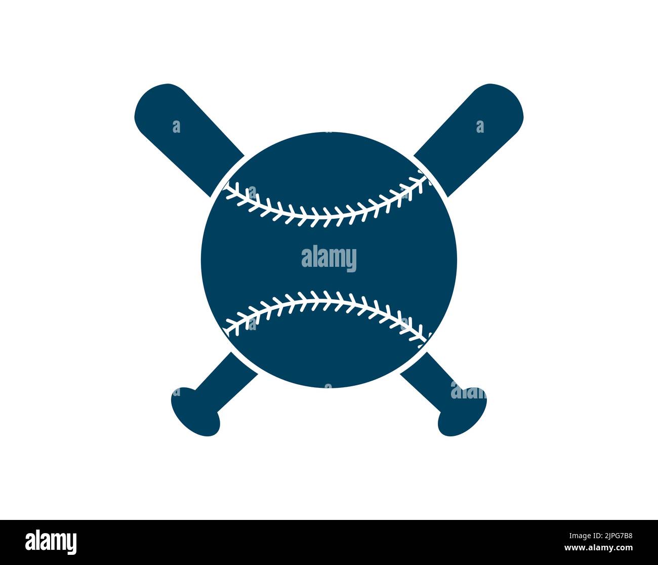 Crossed Baseball Bats and Ball. Baseball logo Template. Split, circle ...