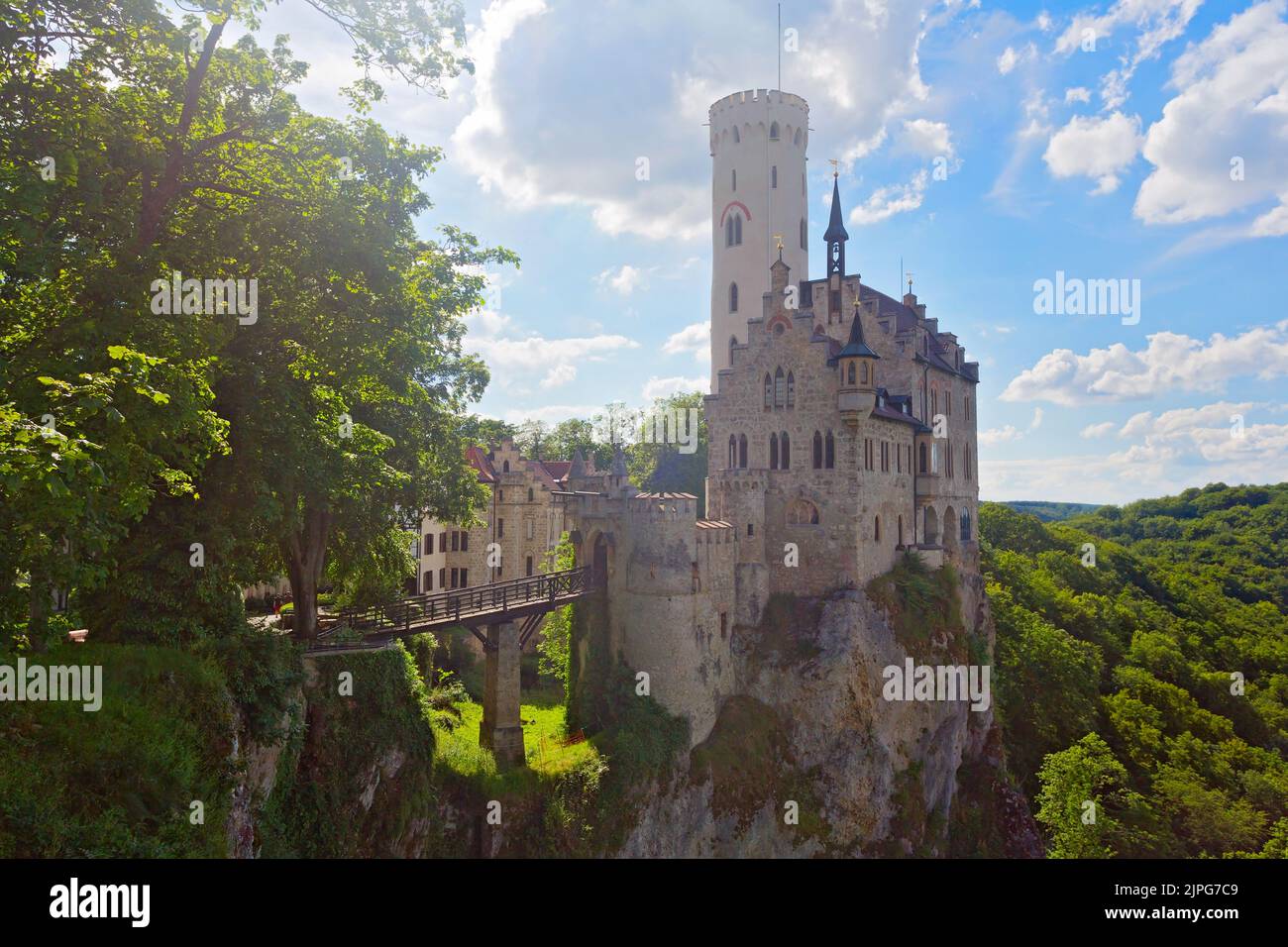 Panoramic view of Lichtenstein Castle, Germany Stock Photo - Alamy