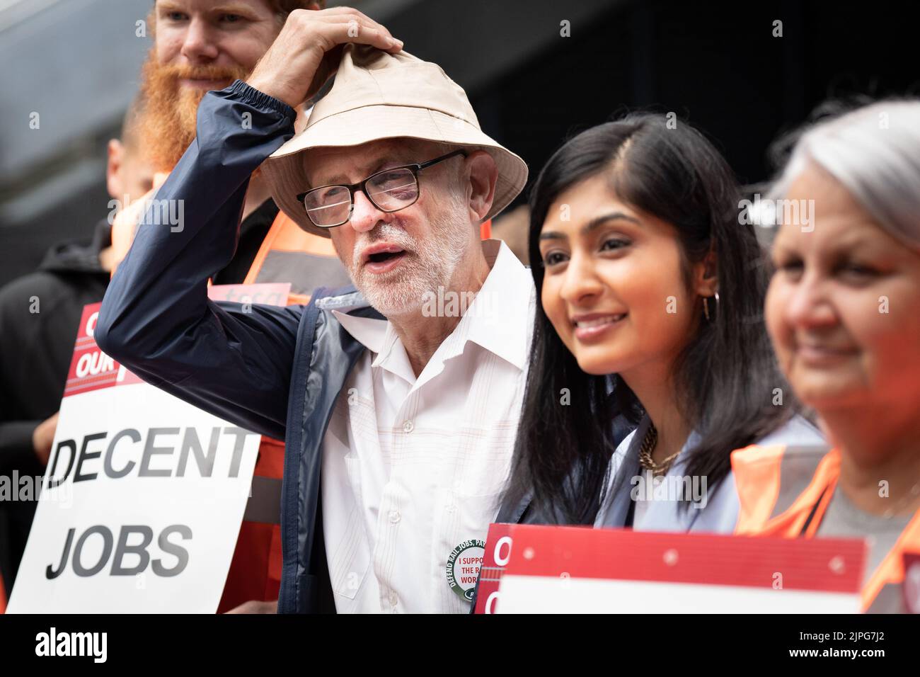 Jeremy Corbyn (2nd left) and Zarah Sultana, MP for Coventry South (2nd ...