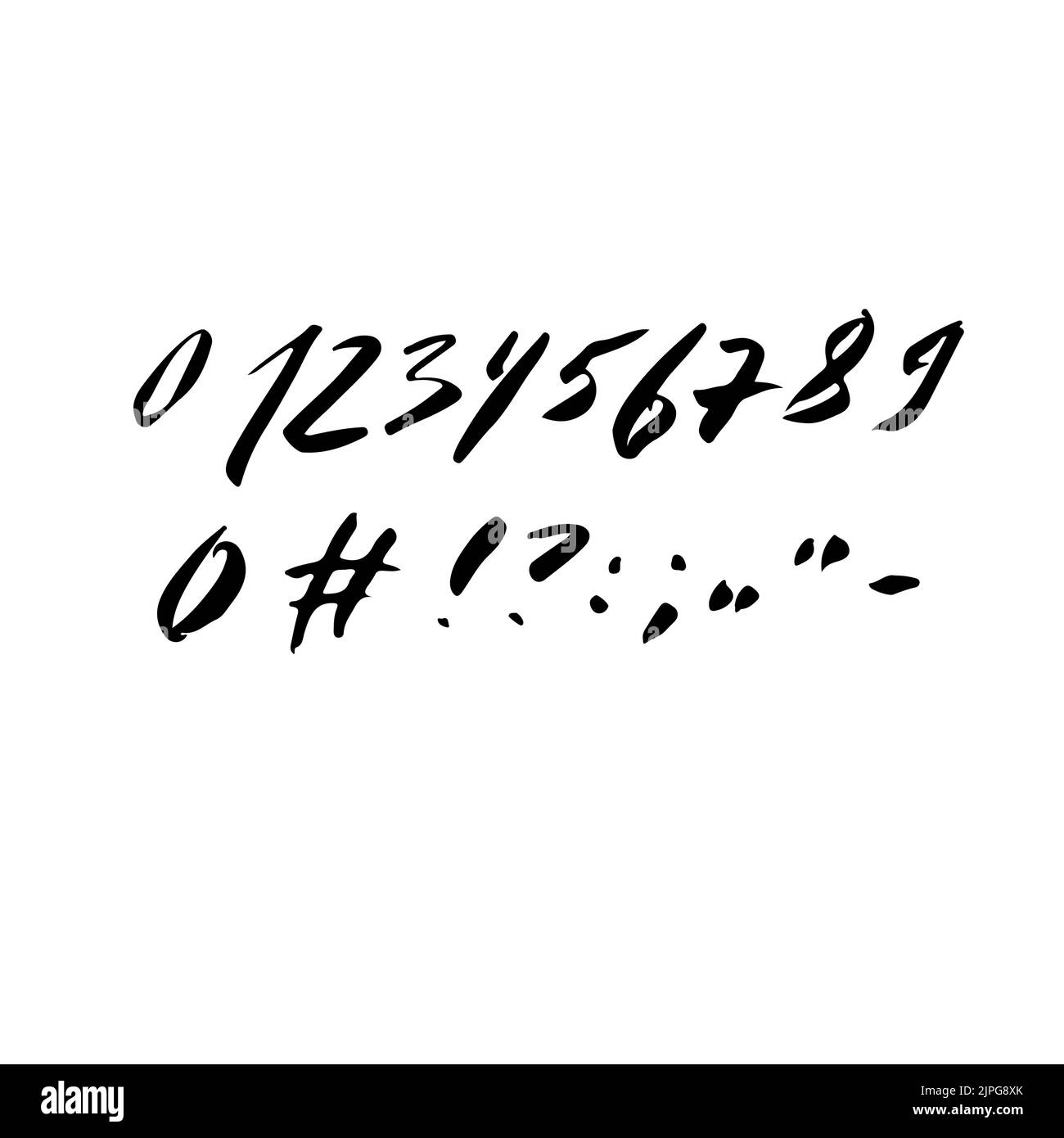 Handwritten numbers, vector lettering, abstract text illustration ...