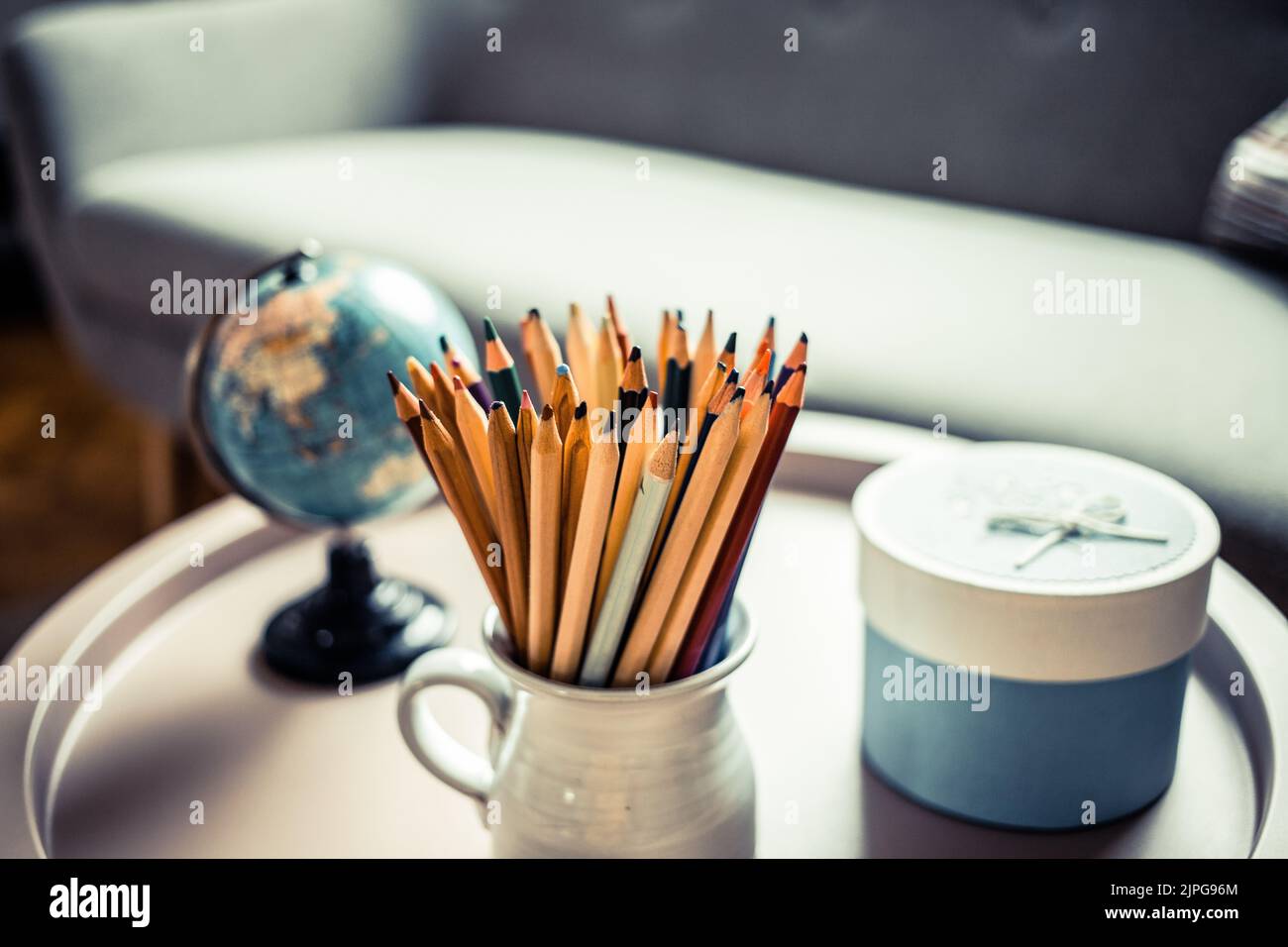 colored pencils back to school Stock Photo - Alamy