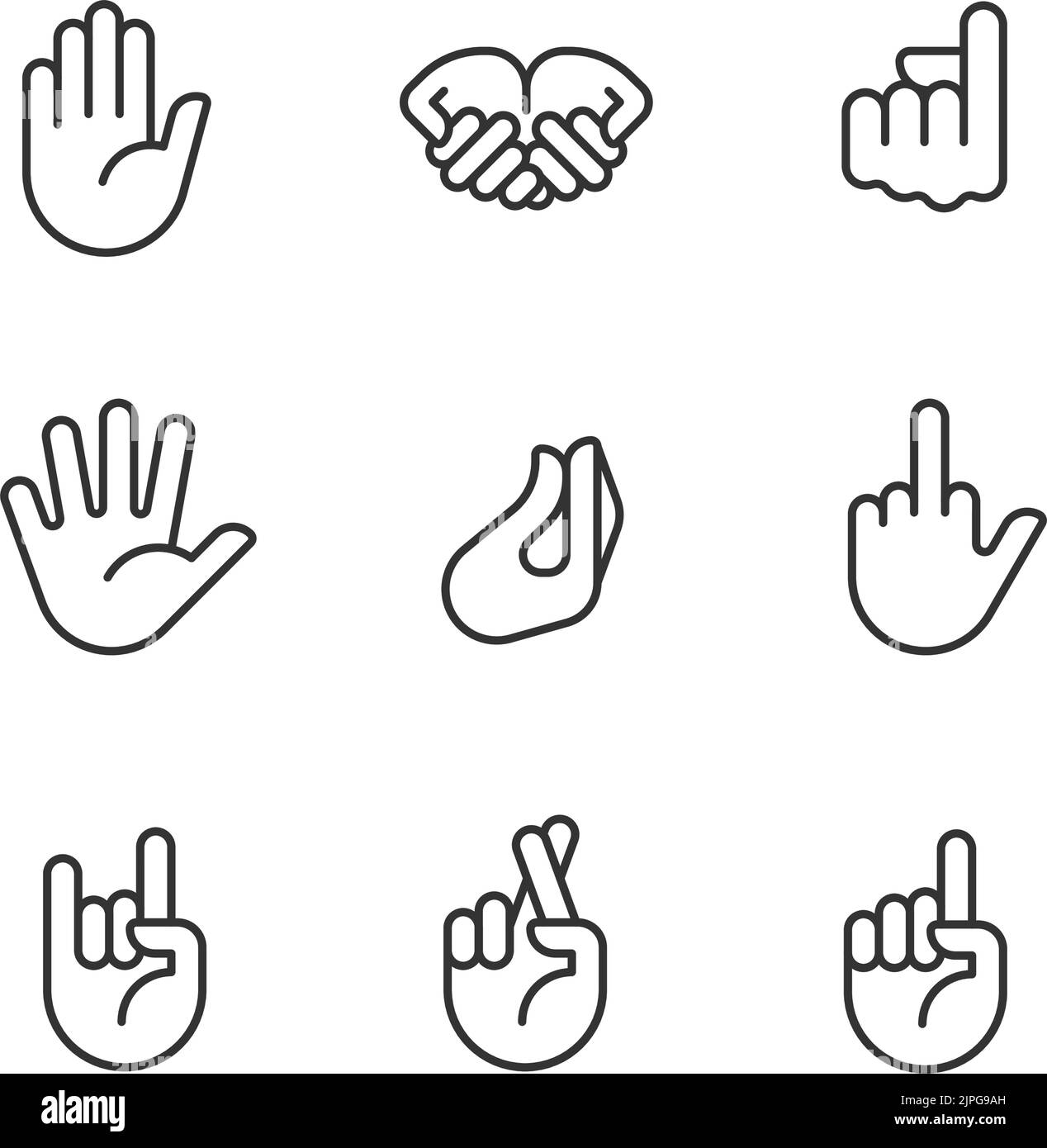 Gestures expression pixel perfect linear icons set Stock Vector Image ... Gestures expression pixel perfect linear icons set Stock Vector Image ...