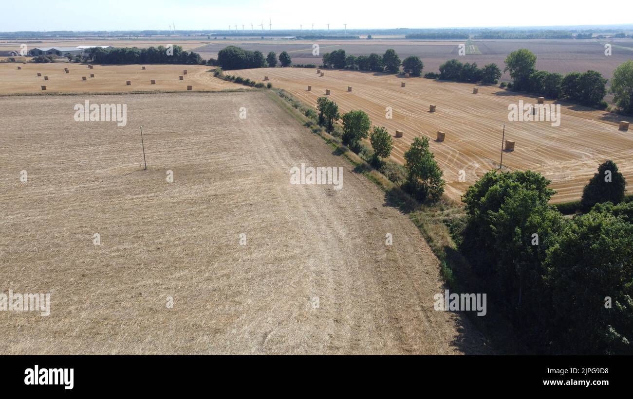 Hay bales in field aerial hi-res stock photography and images - Alamy