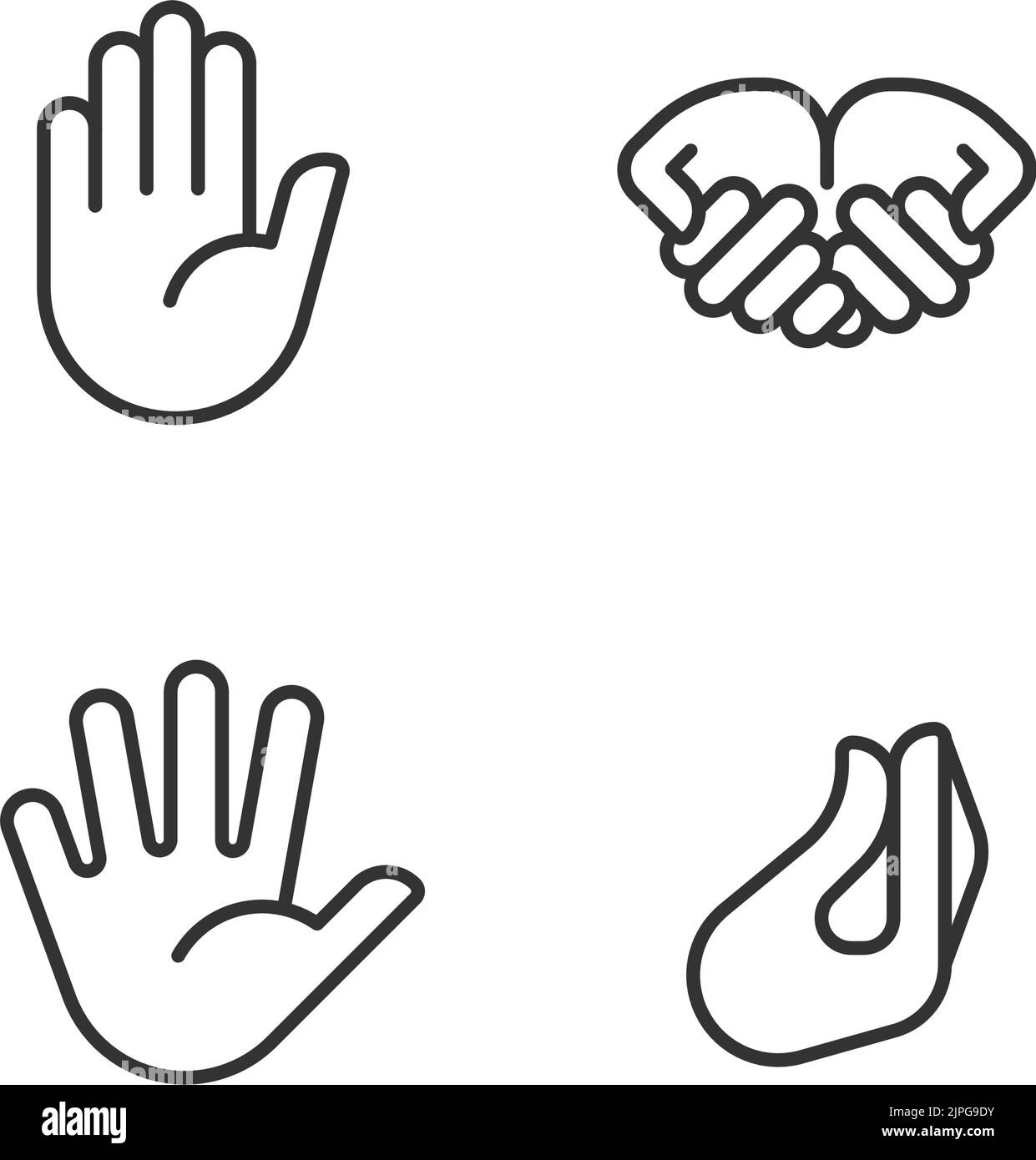 Conveying information by gestures pixel perfect linear icons set Stock ... Conveying information by gestures pixel perfect linear icons set Stock ...