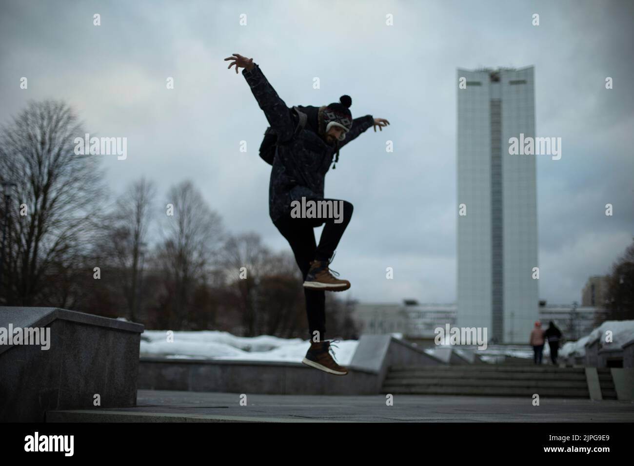 Man jumps in front hi-res stock photography and images - Alamy