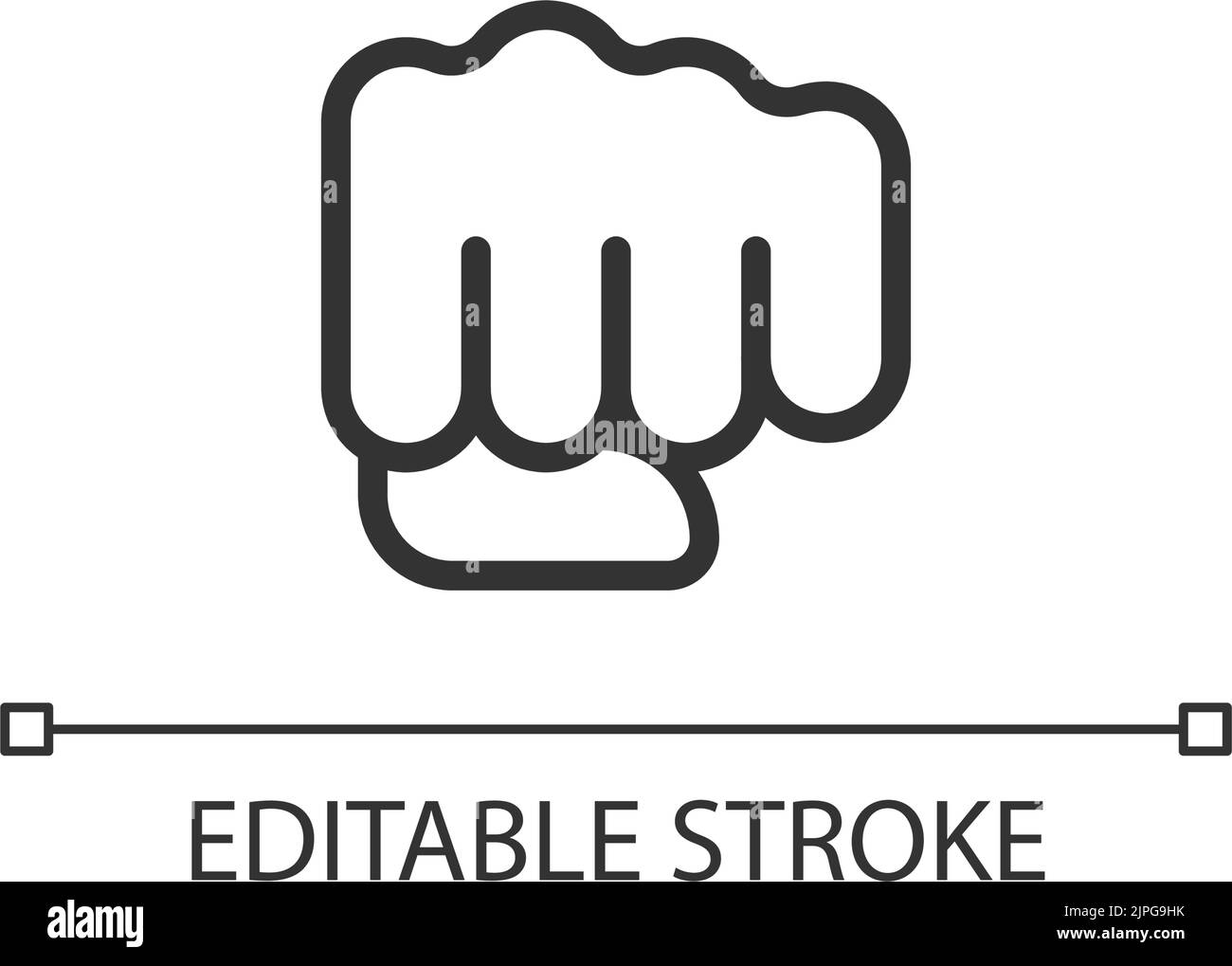 Punching fist pixel perfect linear icon Stock Vector Image & Art - Alamy