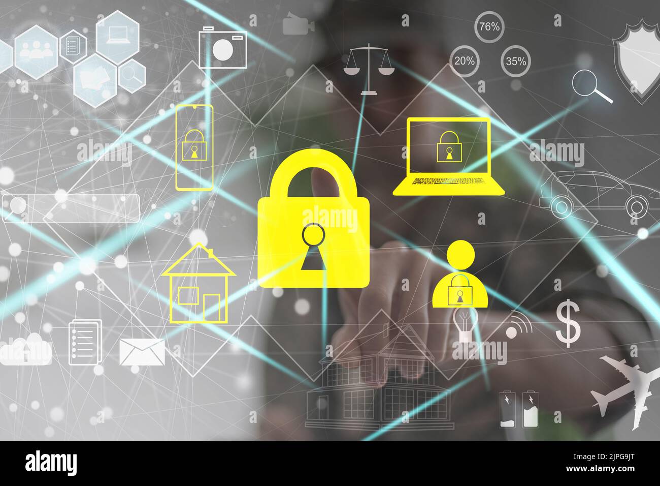 Concept of cyber security, information security and encryption, secure ...