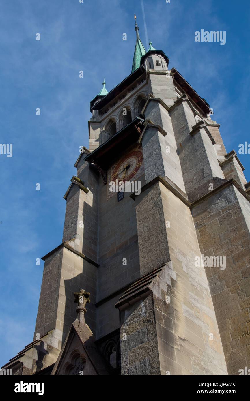 A low angle shot of the Eglise St. Francois church in Lausanne ...