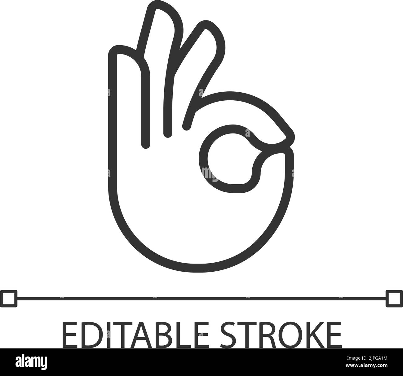 OK gesture pixel perfect linear icon Stock Vector Image & Art - Alamy