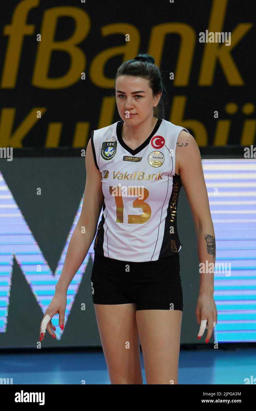 ISTANBUL, TURKEY - APRIL 03, 2022: Meryem Boz in Vakifbank vs Kuzeyboru ...