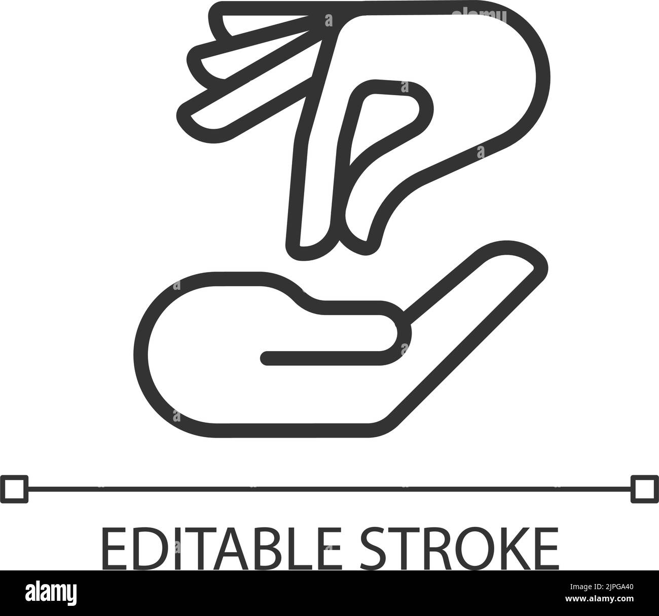 Giving and taking hands pixel perfect linear icon Stock Vector Image ...