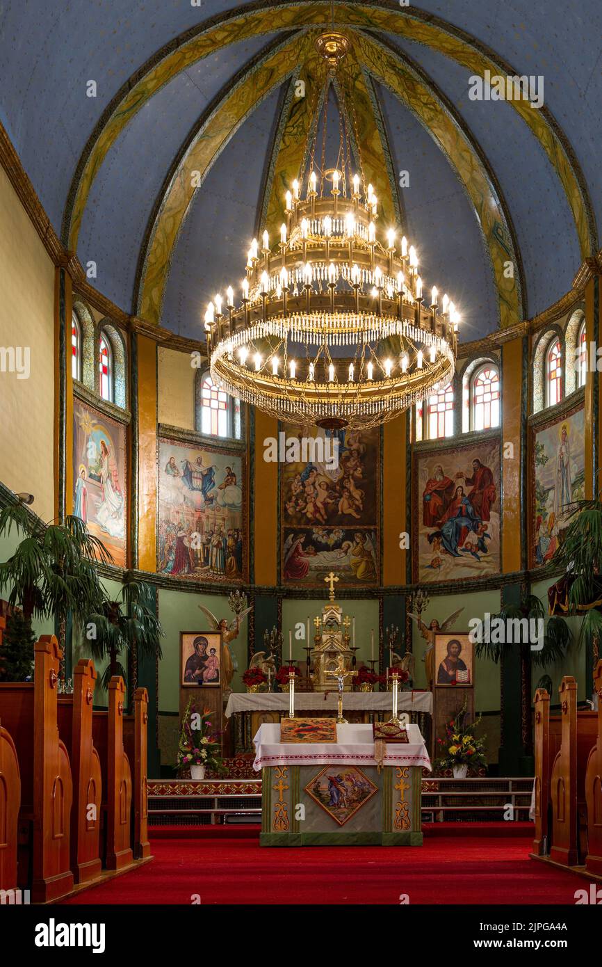 The interior of Immaculate Conception Church. Cooks Creek, Canada Stock ...