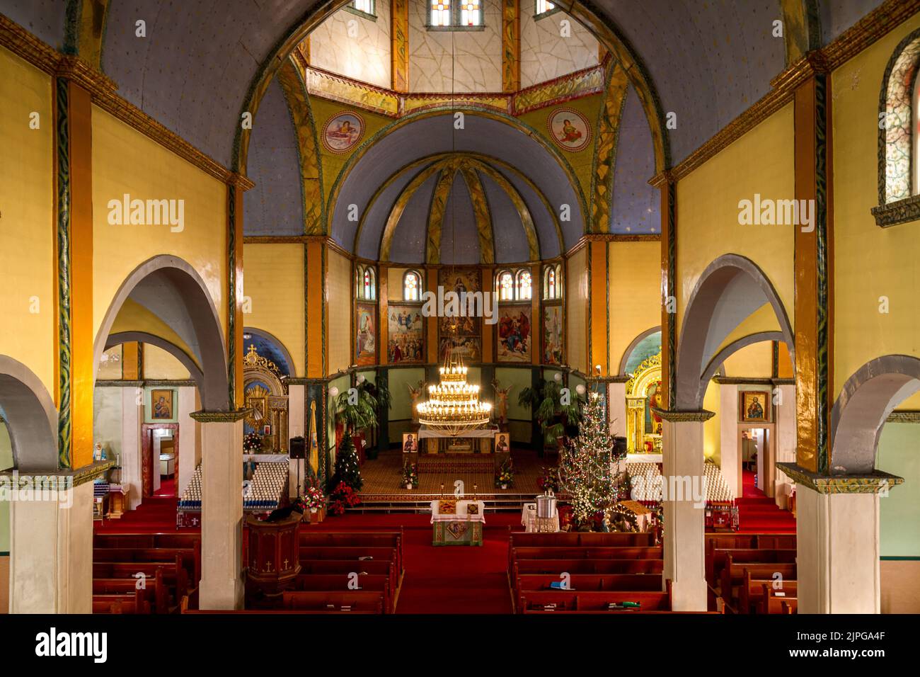 The interior of Immaculate Conception Church. Cooks Creek, Canada Stock ...