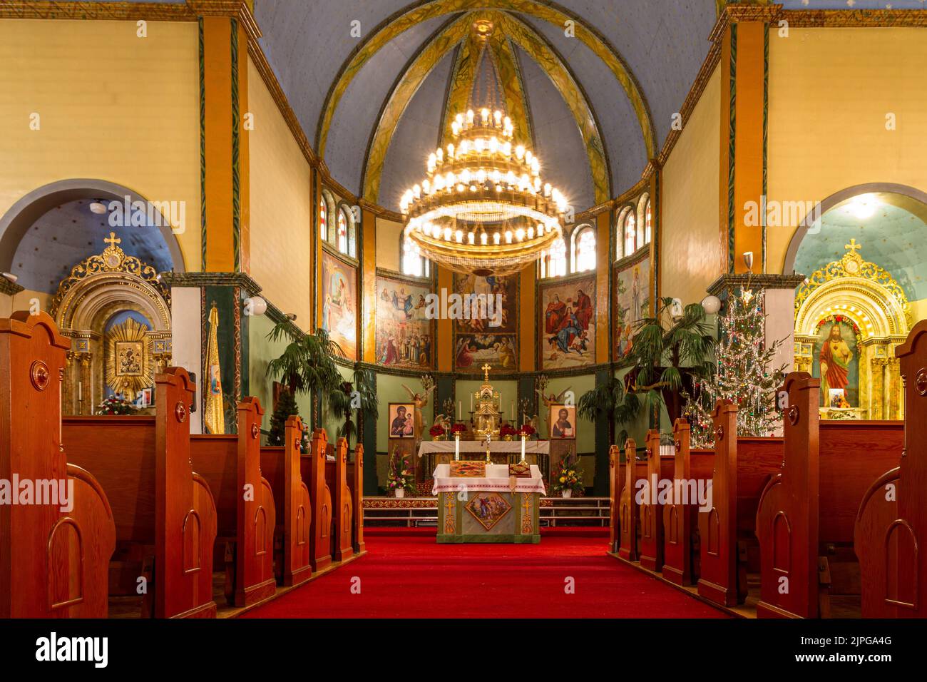 The interior of Immaculate Conception Church. Cooks Creek, Canada Stock ...