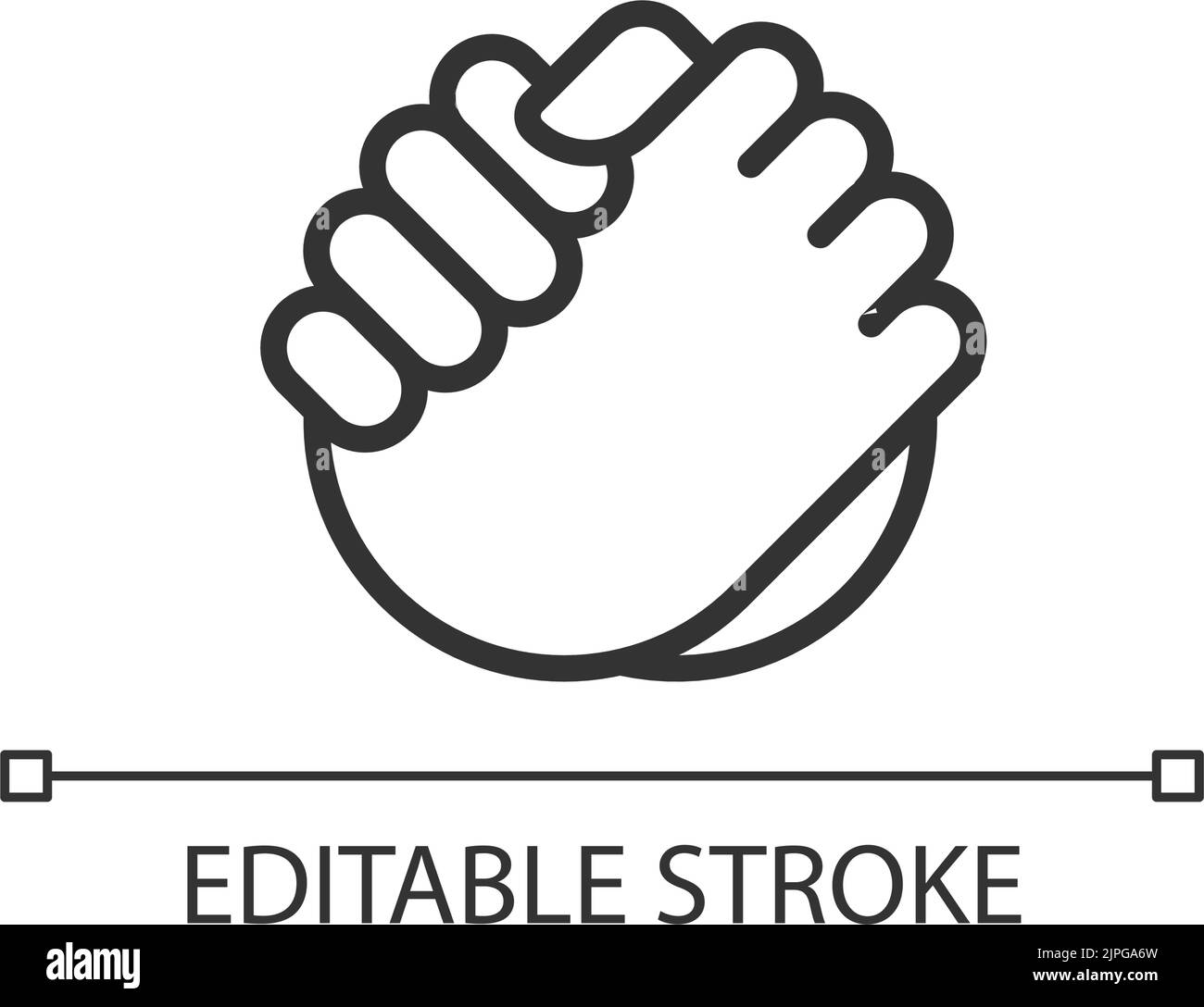 Friendly handshake pixel perfect linear icon Stock Vector Image & Art ...