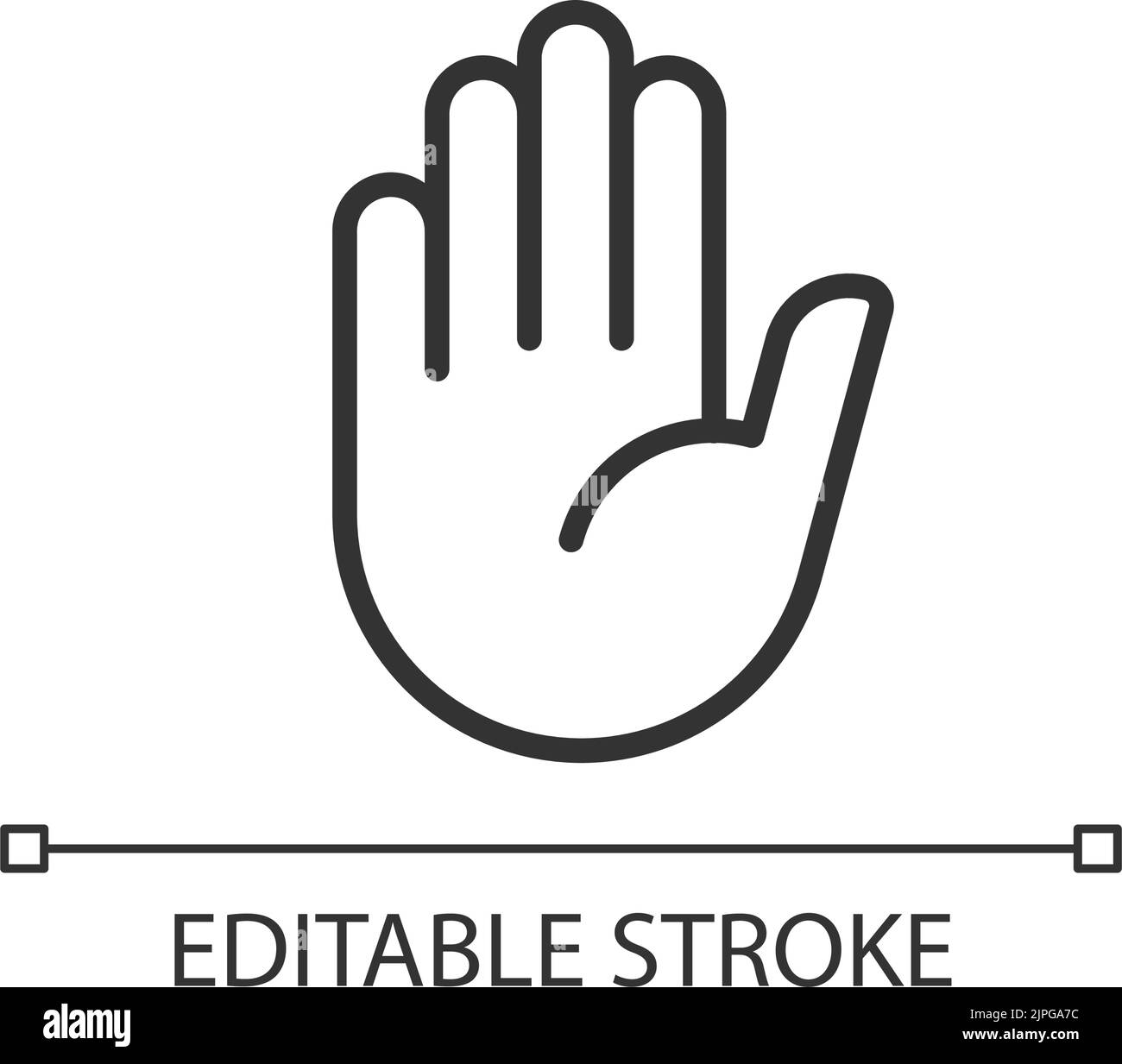 Stop gesture pixel perfect linear icon Stock Vector Image & Art - Alamy