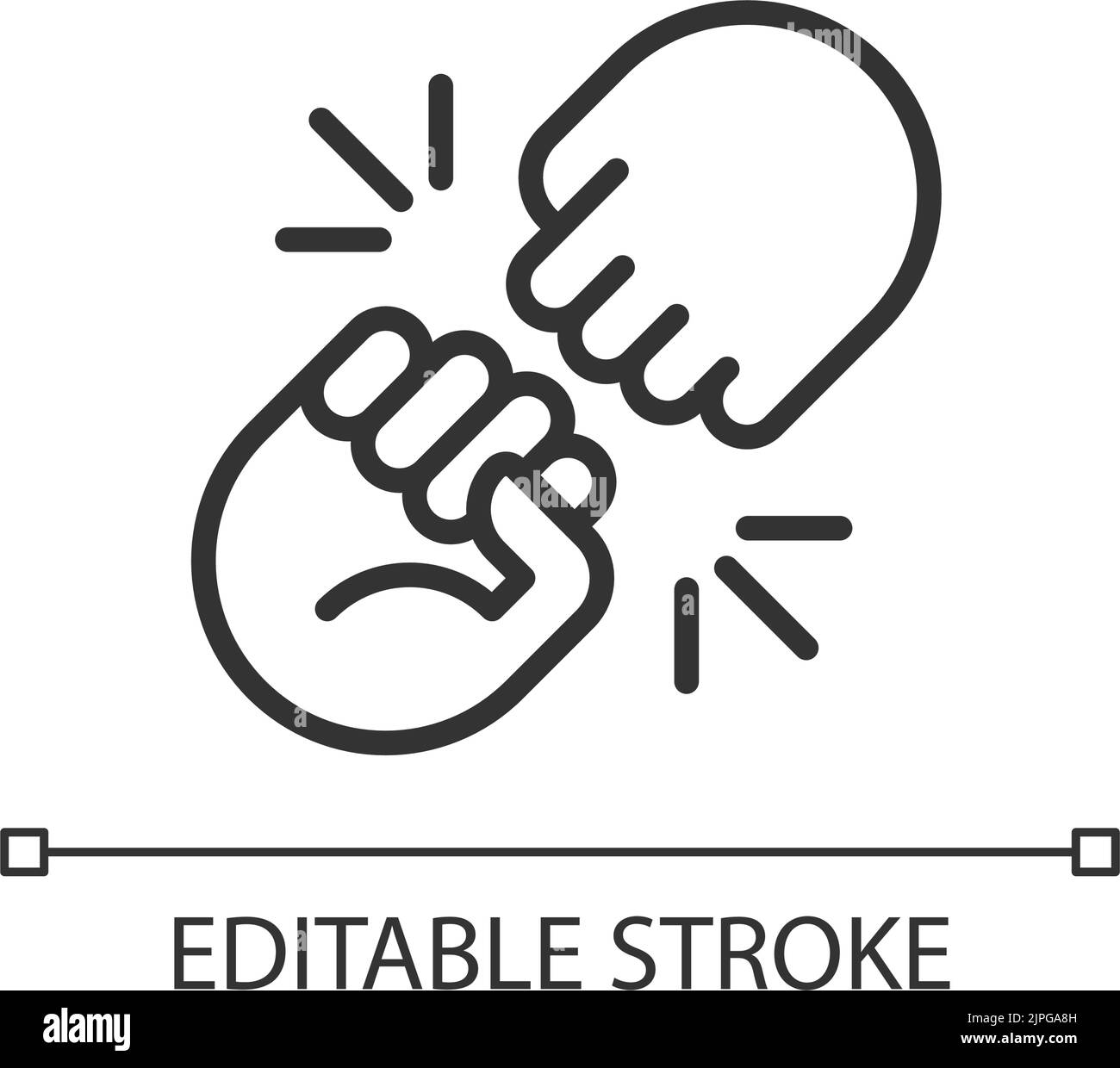 Fist bump pixel perfect linear icon Stock Vector Image & Art - Alamy