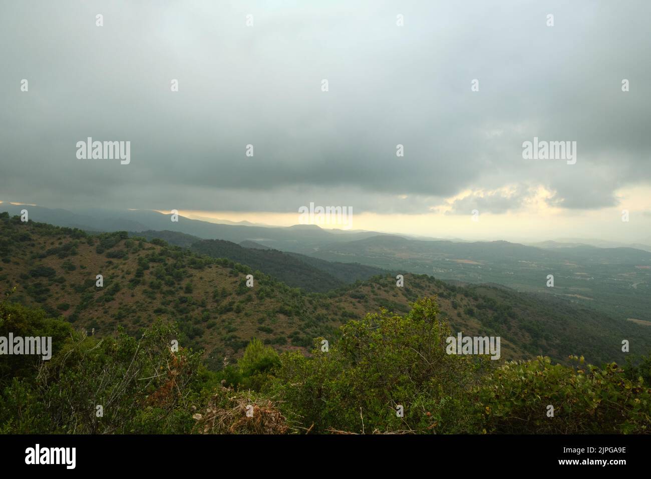 beautiful mountain landscape in cloudy weather Stock Photo - Alamy