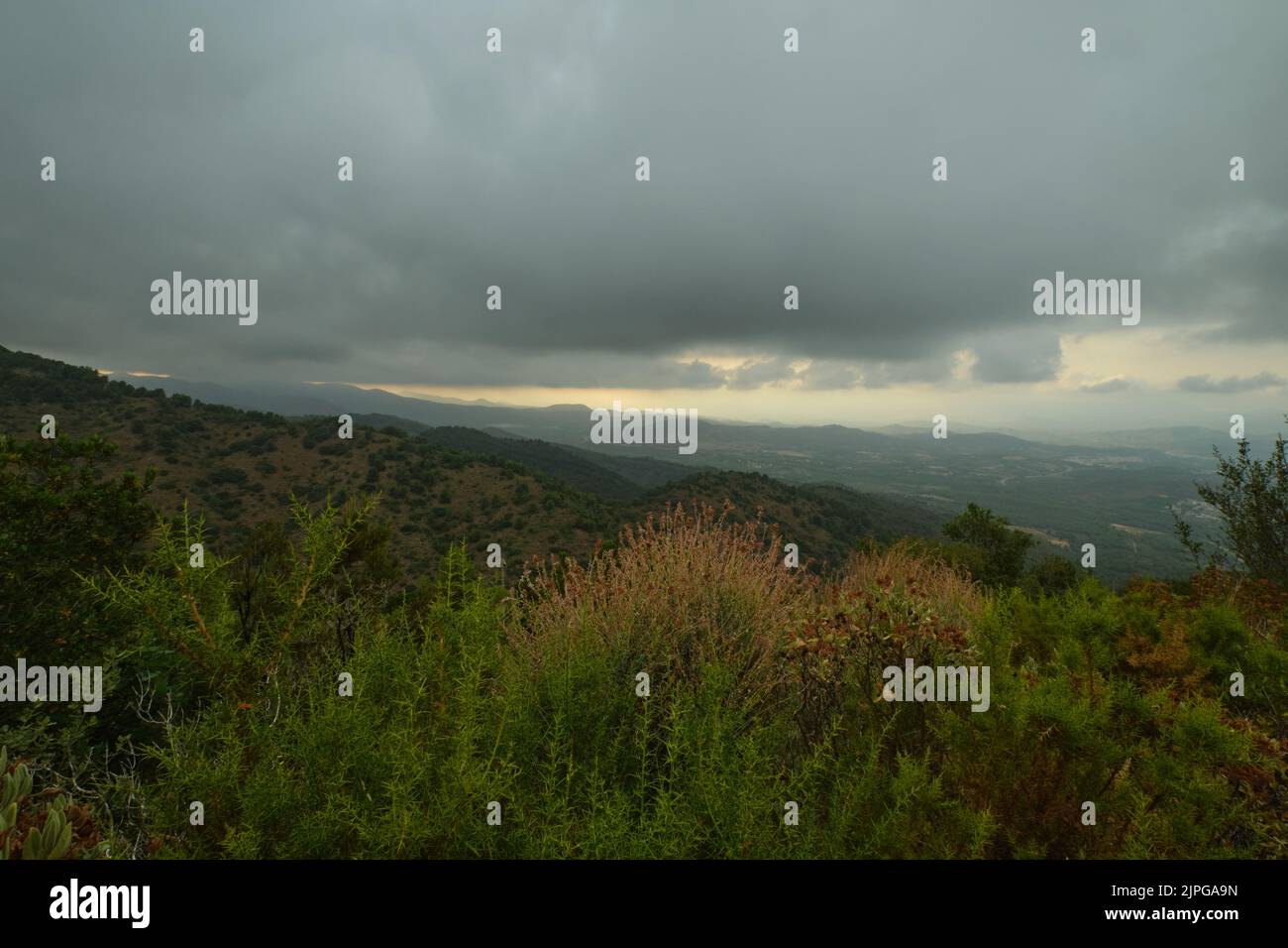 beautiful mountain landscape in cloudy weather Stock Photo - Alamy