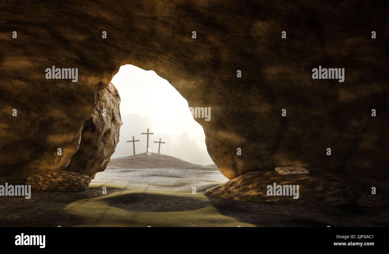 cross, cave, resurrection, crosses, caves, resurrections Stock Photo ...