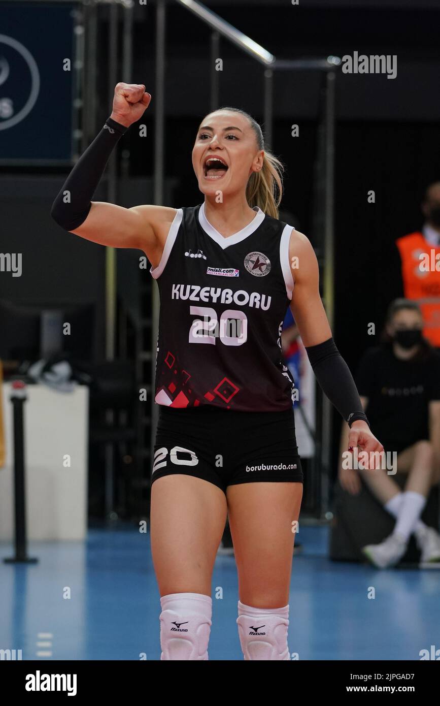 ISTANBUL, TURKEY - APRIL 03, 2022: Elif Boran in Vakifbank vs Kuzeyboru ...
