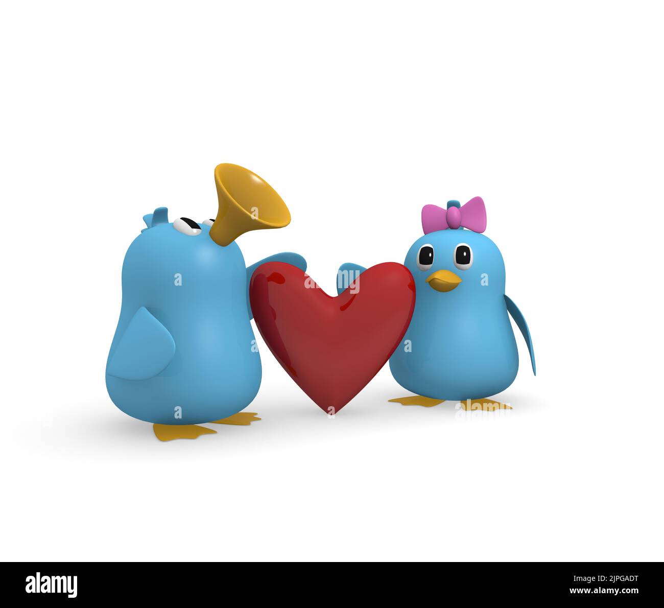bird, heart, loving, cartoon, birds, hearts, romance Stock Photo - Alamy