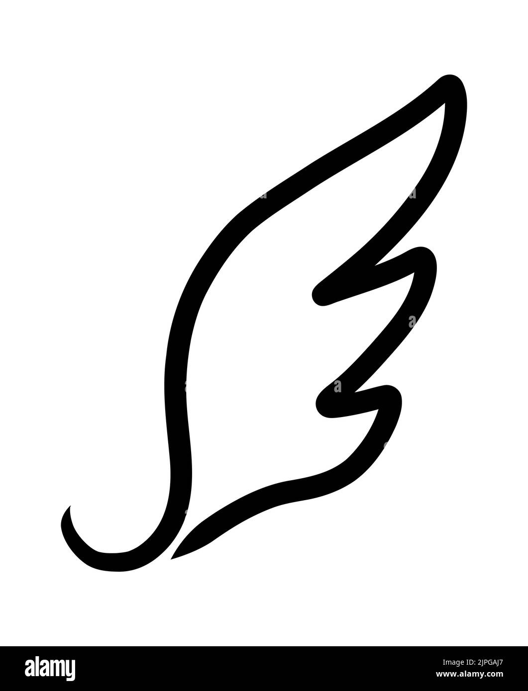Wings birds and angel. Cartoon doodle bird tattoo wing icon. Feather ...