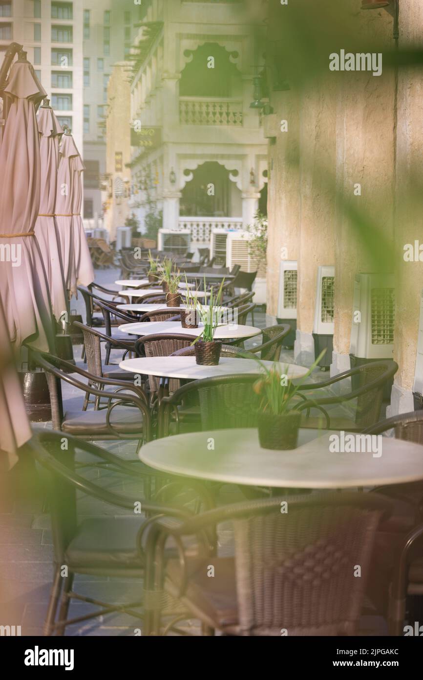 Outdoor Dining in Qatar Market Stock Photo - Alamy