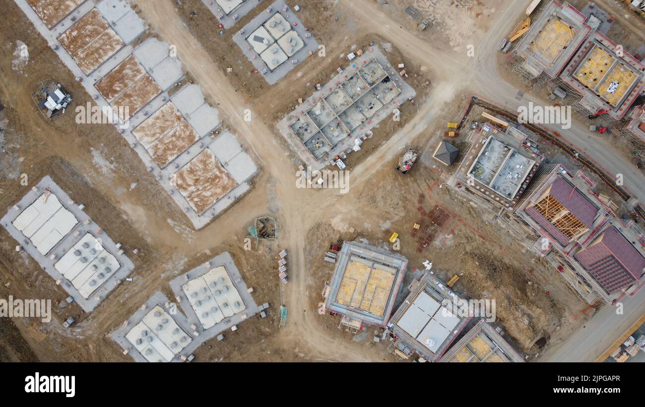 Aerial View of New Housing Construction Site Development, Minster Way ...