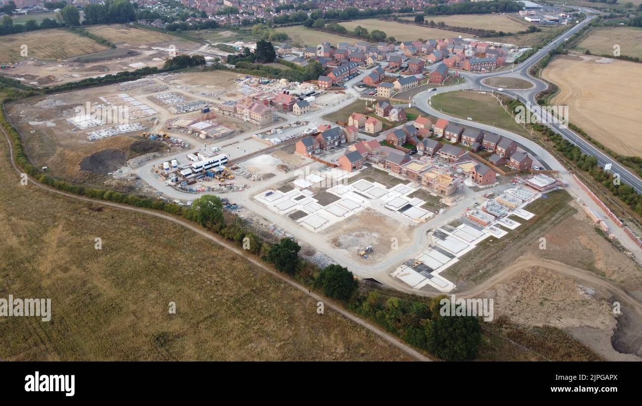 Aerial View of New Housing Construction Site Development, Minster Way ...
