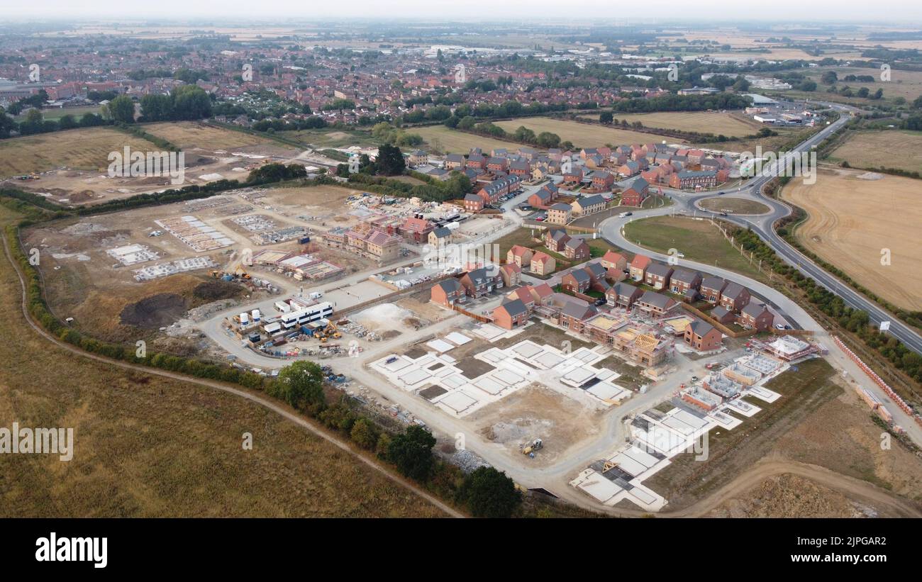 Aerial View of New Housing Construction Site Development, Minster Way ...