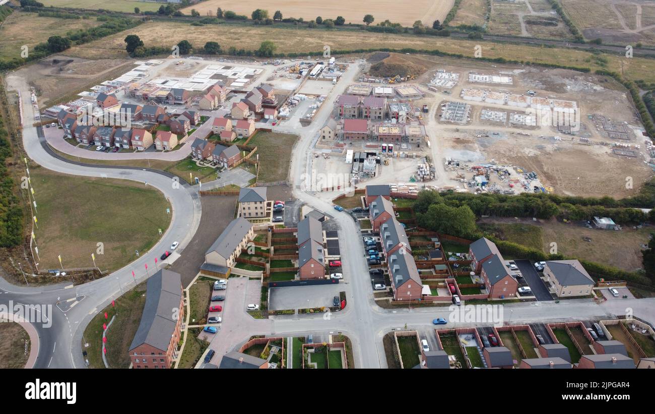 Aerial View of New Housing Construction Site Development, Minster Way ...