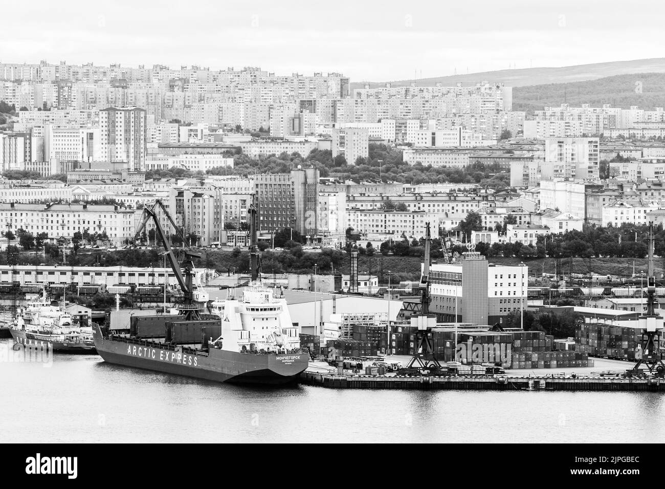 View of the industrial part of the Murmansk, Russia Stock Photo - Alamy
