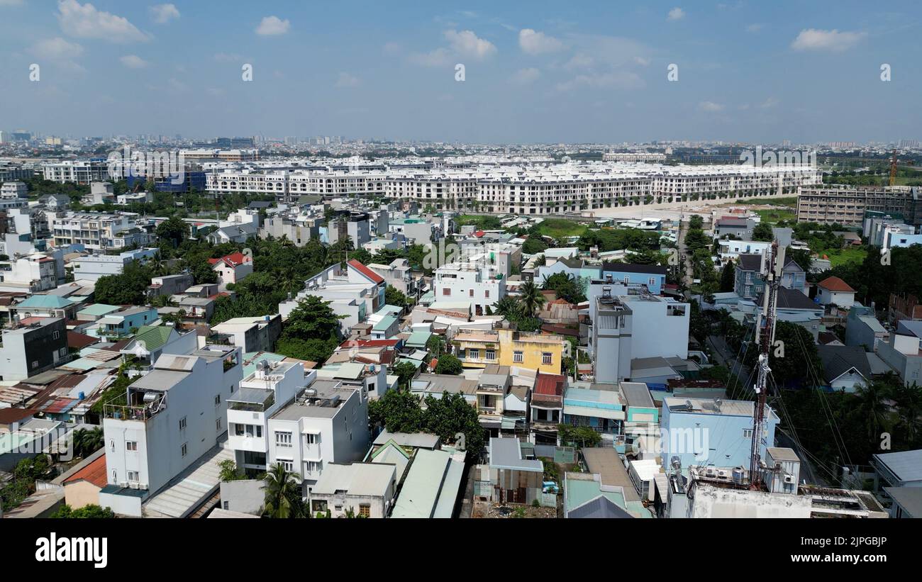 An aerial view of the largest Ho Chi Minh cityscape in Vietnam Stock ...