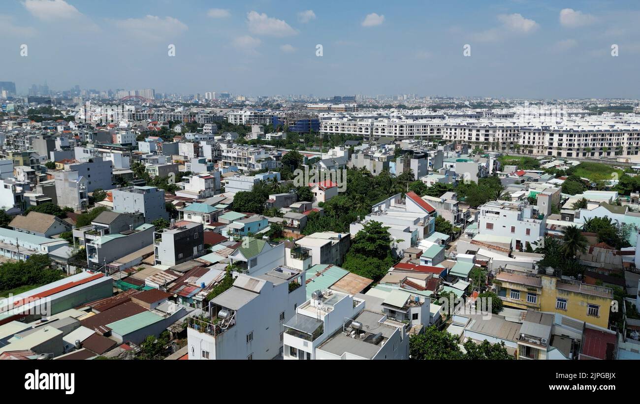 An aerial view of the largest Ho Chi Minh cityscape in Vietnam Stock ...
